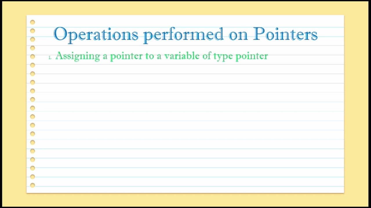 Operations performed on Pointers - YouTube