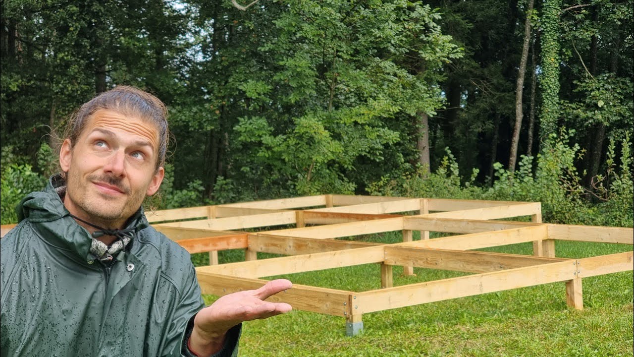 Ep.3 - Finishing wooden platform for my new home in nature - YouTube