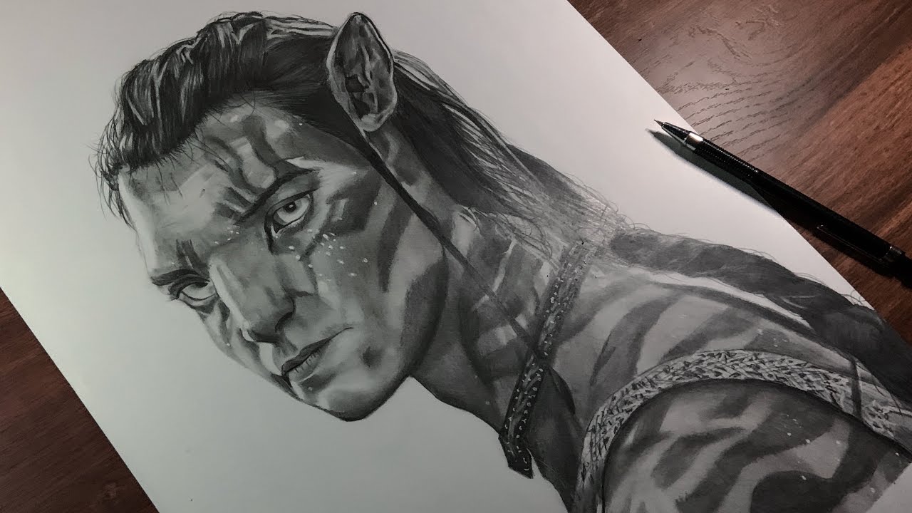 Pencil sketch of AVATAR | Jake Sully | ArtHub - YouTube