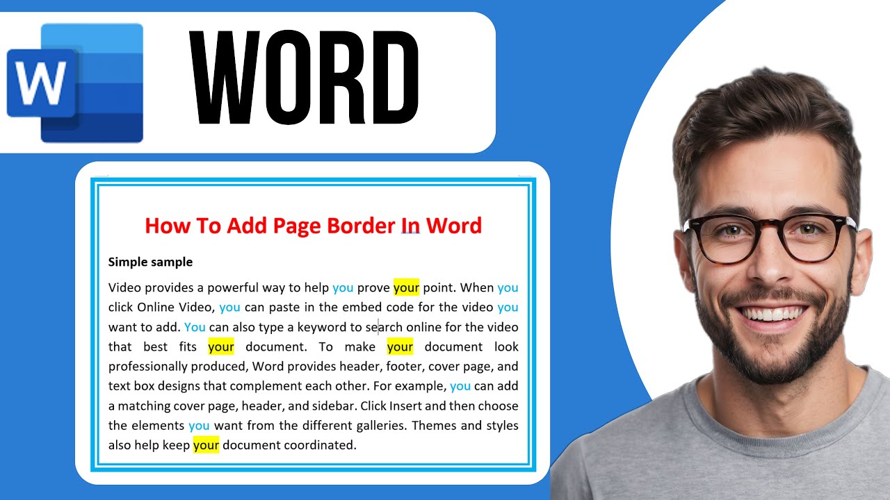 How To Add Page Border In Word - YouTube