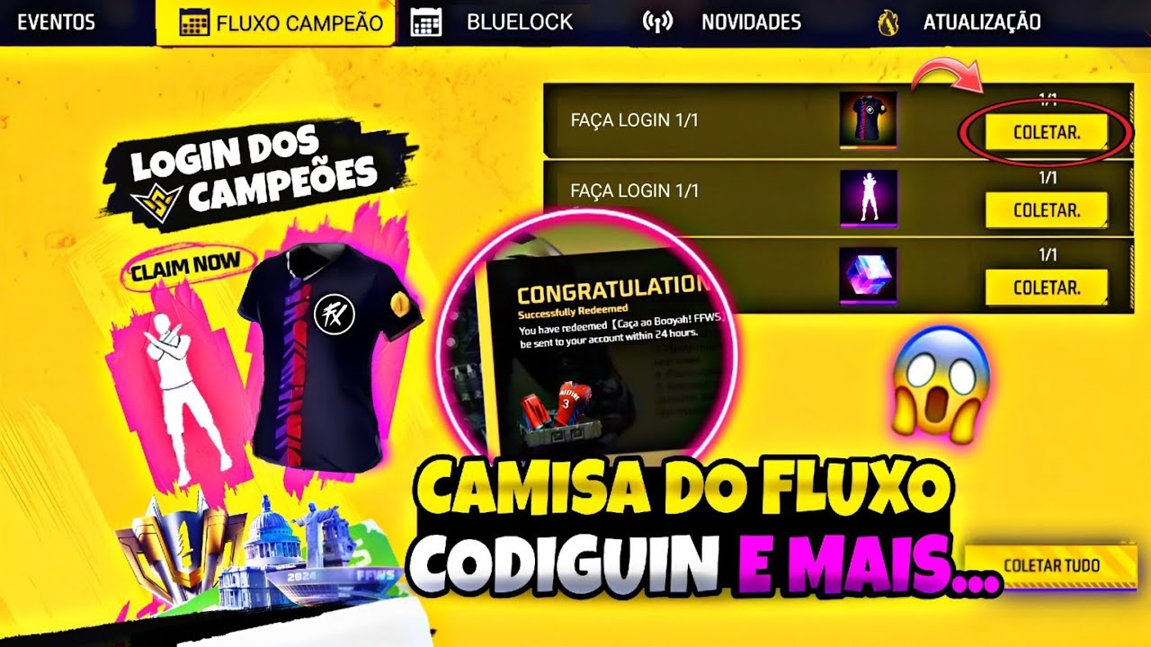 CORREE!! PEGUE A NOVA CAMISA PRETA DO FLUXO, CODIGUIN INFINITO, EMOTE ...
