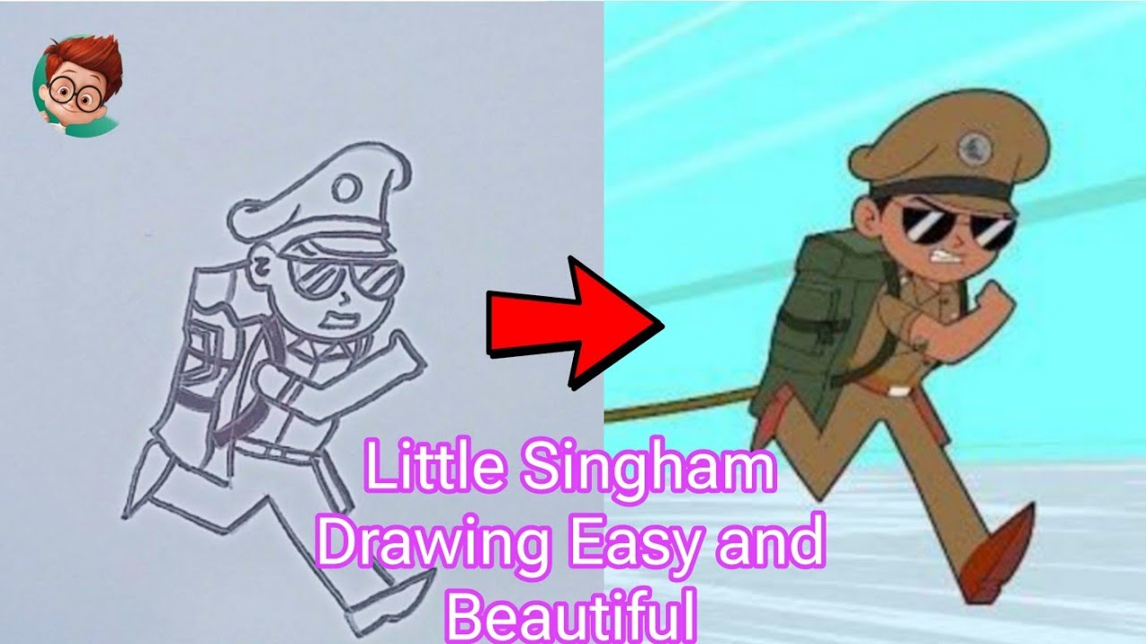 Little Singham Drawing | Little Singham Drawing Easy and Beautiful ...