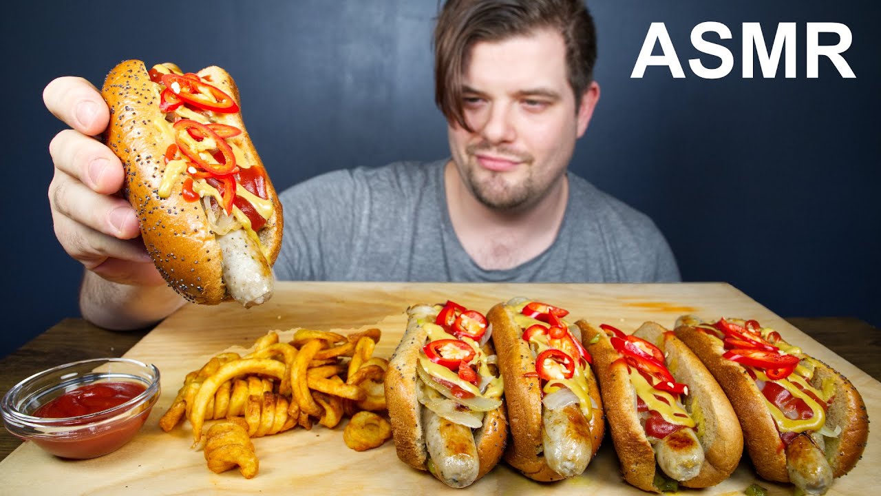 ASMR Hot Dogs & Curly Fries Mukbang | Dave Kay ASMR - YouTube
