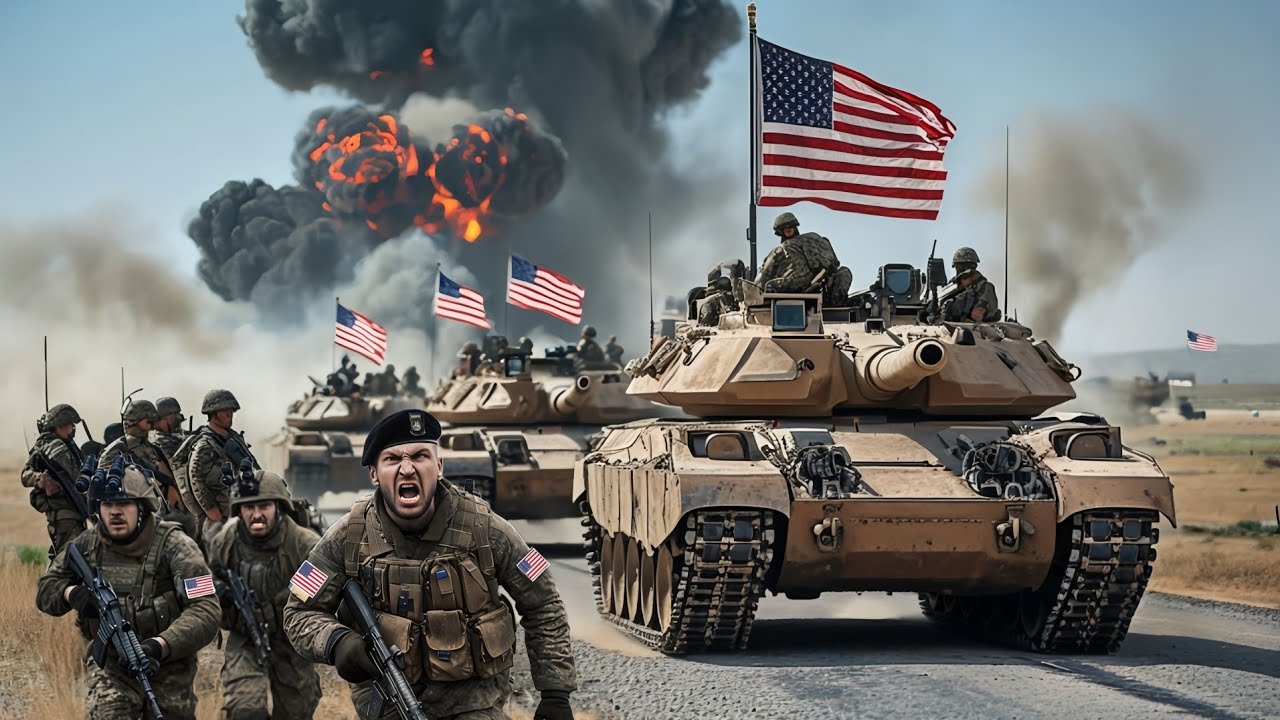Today! A US M1 Abrams tank convoy entering Kursk was intercepted and ...