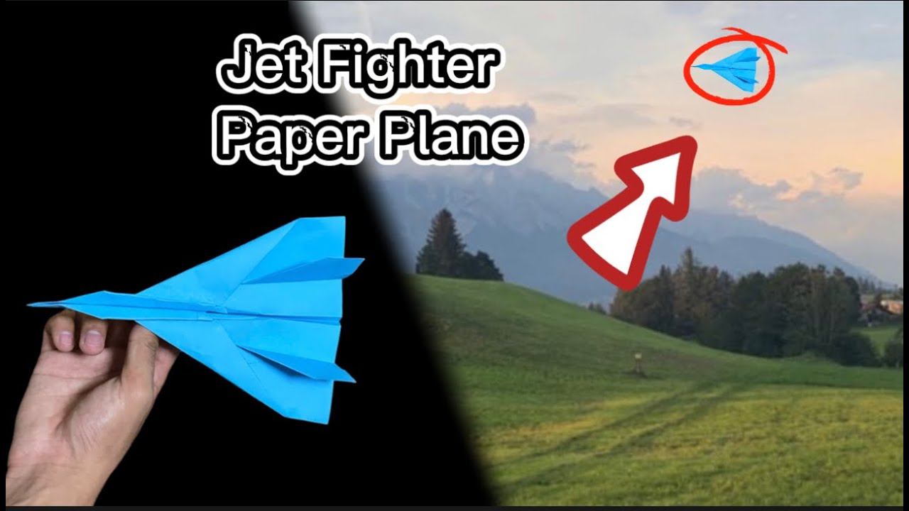 Longest fly paper airplane | How to make jet fighter paper plane | jet ...