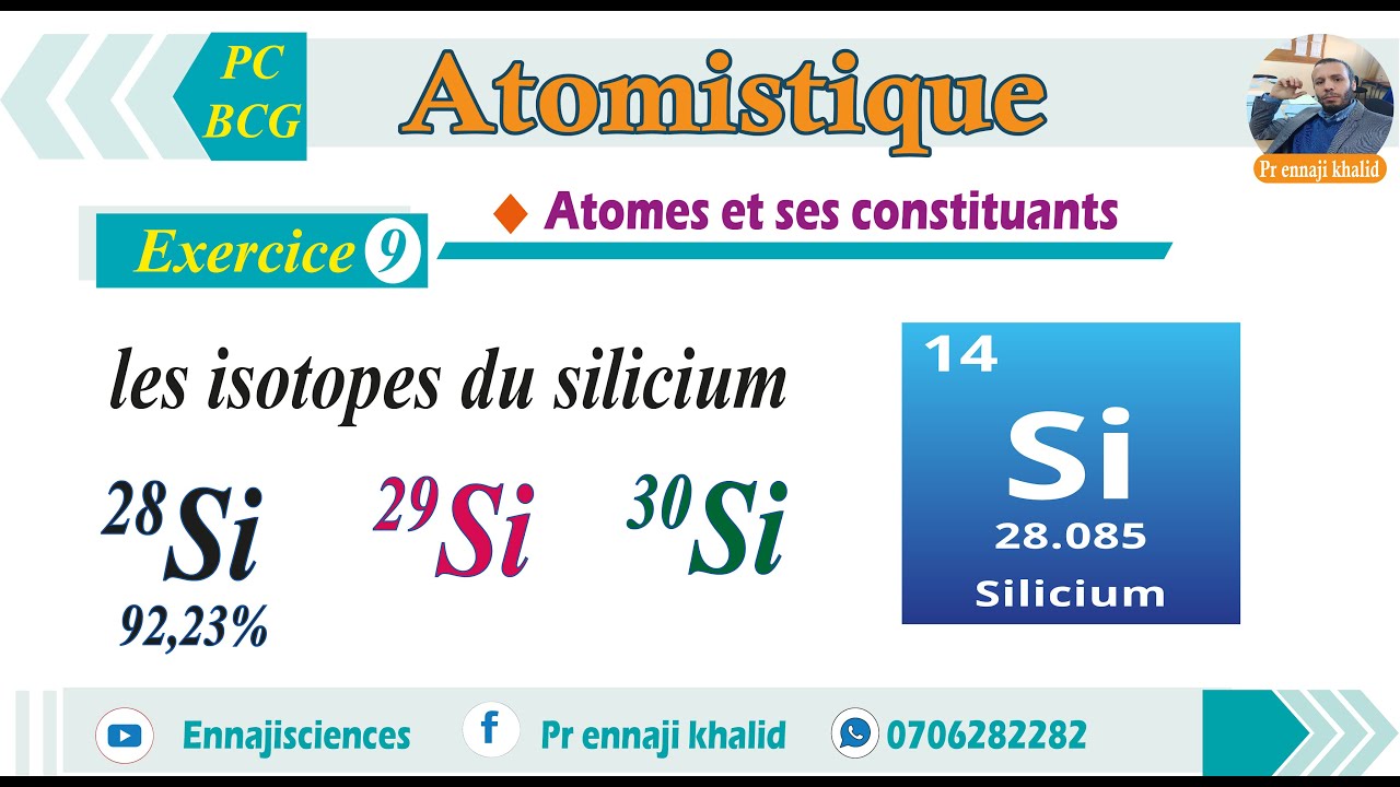 Abondance naturelle des es isotopes du silicium exercice 9 - YouTube