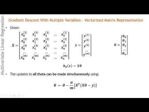 Linear Regression 2: Part 2, Gradient Descent with multiple variables - YouTube