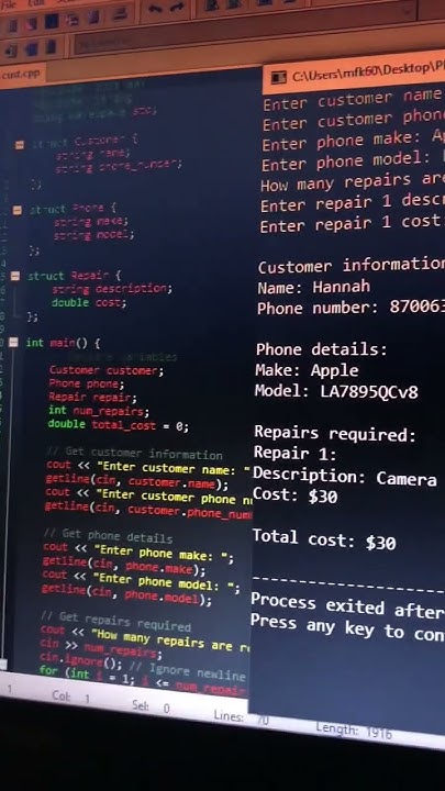 phone repair output c++ #coders #codingninja #codinglife #codelife #codemasters #coding #code # ...