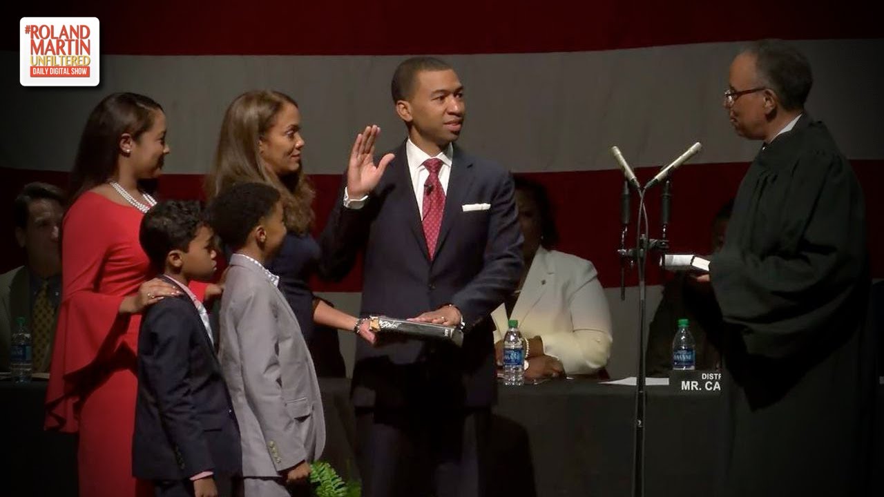 Steven Reed Sworn-In As Montgomery’s First Black Mayor - YouTube