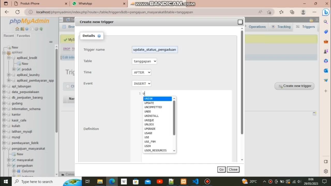 PENGGUNAAN TRIGGER DALAM DATABASE - YouTube