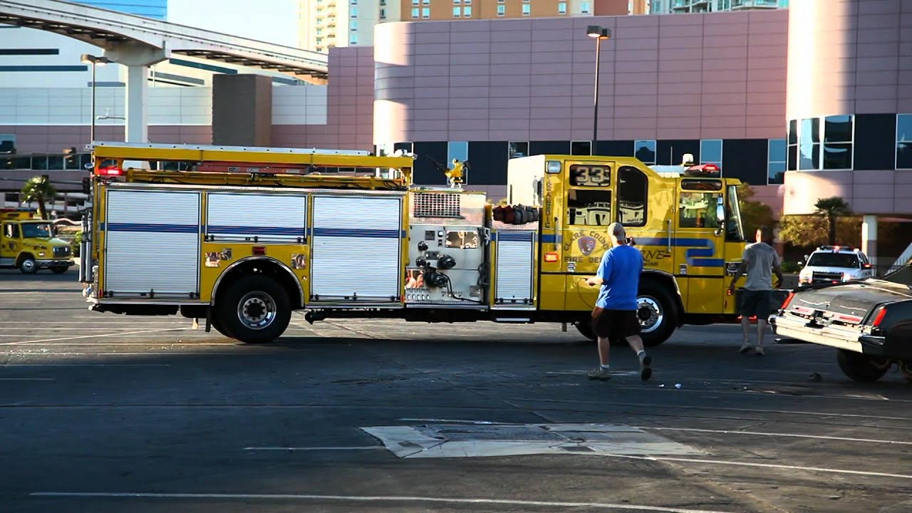 CCFD Engine 33 Code 3 at MCI Drill at EMS Expo 2011 Las Vegas - YouTube