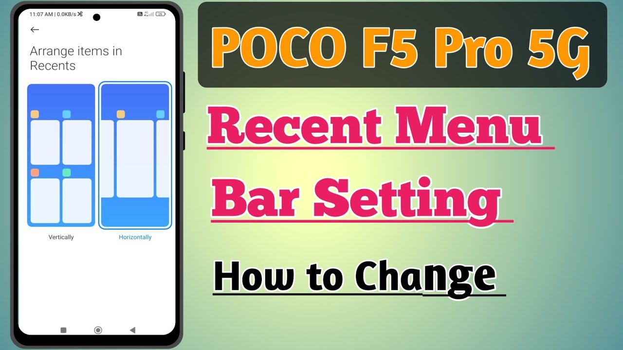 Poco F5 Pro 5G Phone Me Recent Menu Bar Change Setting Kaise Kare ...