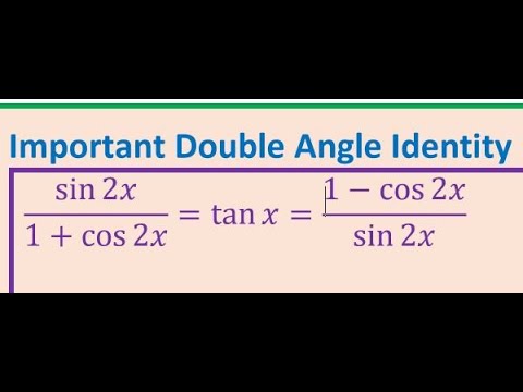 Important Double Angle Identity sin2x cos2x to tanx - YouTube