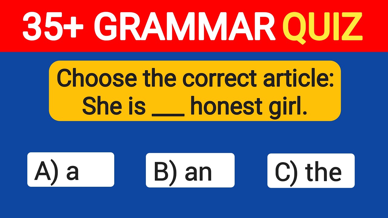 35+ English Grammar Quiz | Can You Score Full Marks? | Smartest Person ...