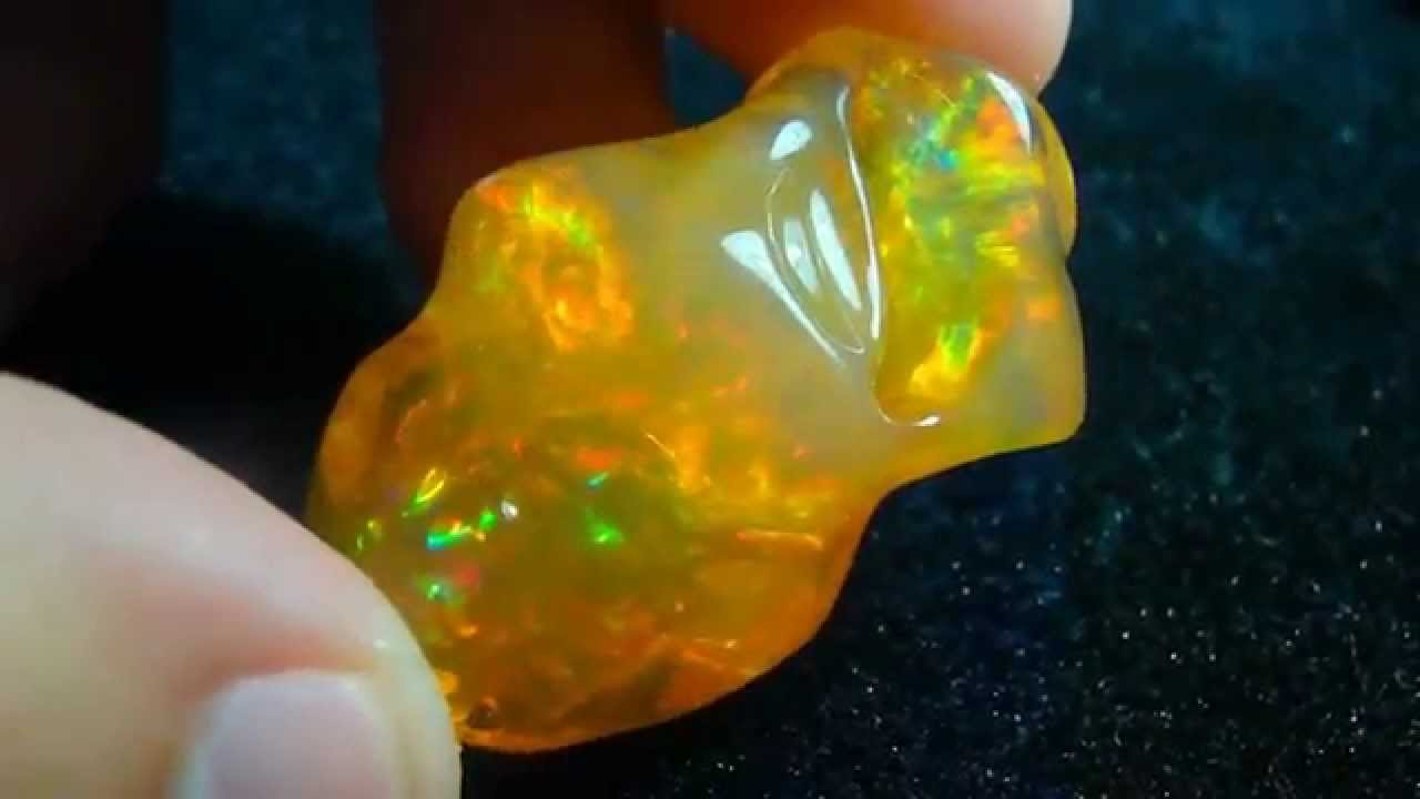 Mexican Fire Opal Huge Specimen 89 Cts. Private Collection - YouTube