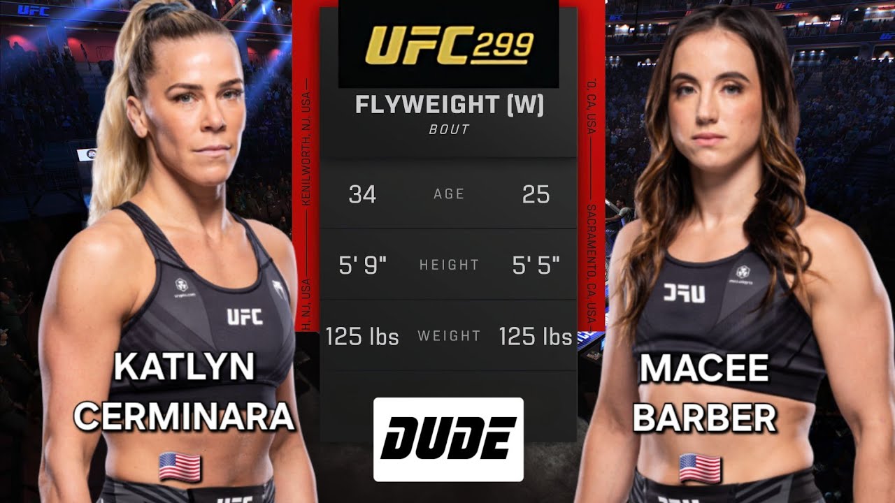 KATLYN CERMINARA vs MACEE BARBER - UFC 299 - Ai Prediction - Full Fight ...