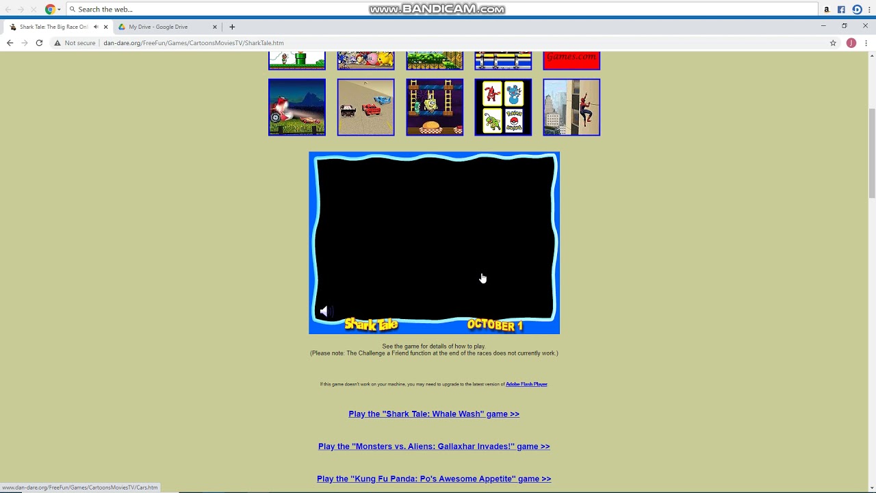 Shark tale the big race flash game - YouTube