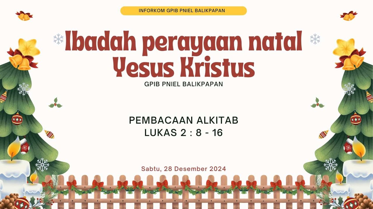 [LIVE] IBADAH PERAYAAN NATAL GPIB PNIEL BALIKPAPAN 2024 - YouTube