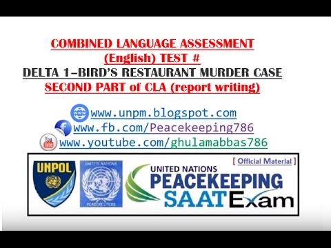 CLA TEST # DELTA 1–BIRD’S RESTAURANT MURDER CASE second part of CLA ...