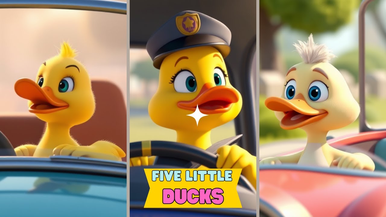 Five Little Ducks Drive Their Car - A Quacking Adventure! - YouTube