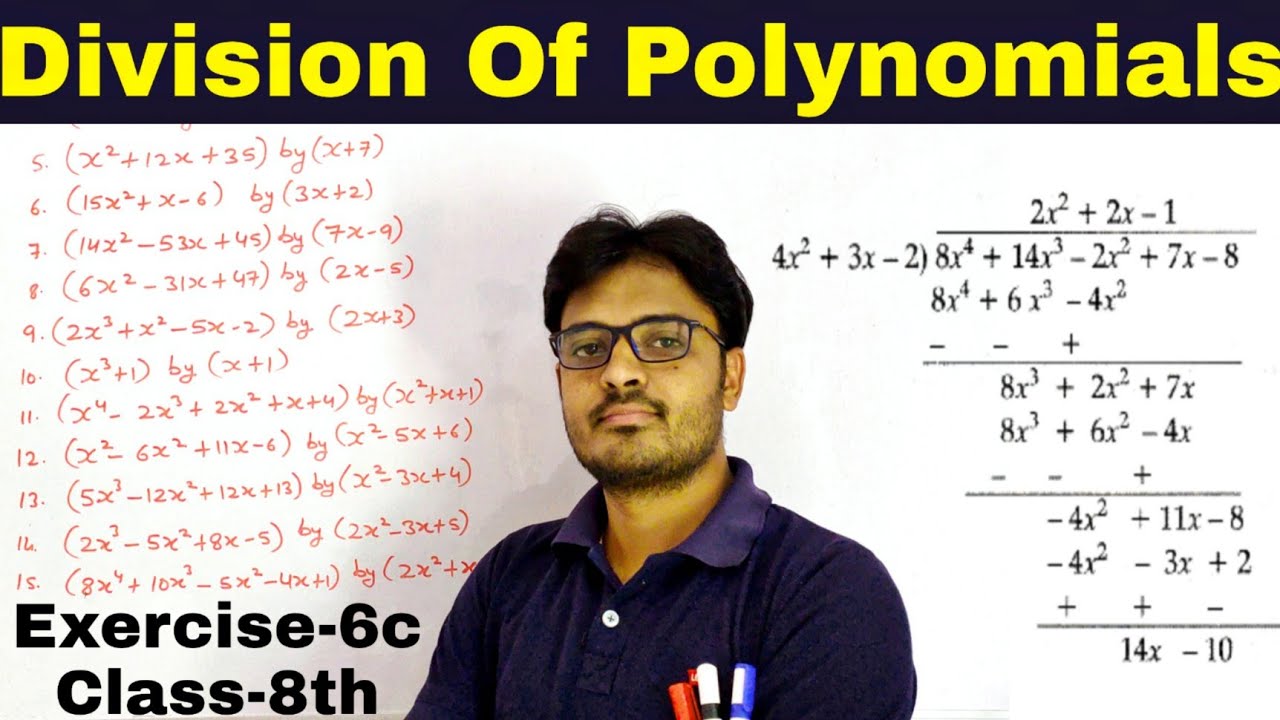 Division Of Polynomials Class 8 exercise 6c Class 8 Rs Aggarwal Division Of Polynomials Class 8 exercise 6c Class 8 Rs Aggarwal
