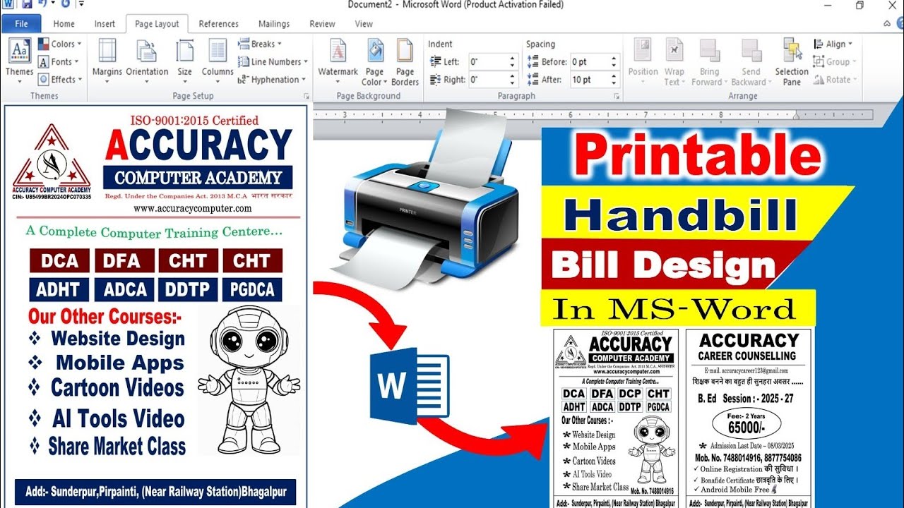 👉 How to Make Handbill in MS Word |🔥 Hand Bill in MS Word| MS Work ...