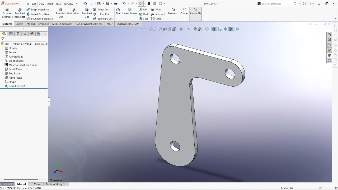 Arm | Solidworks tutorial 01 | Sketching || Learn in brief - YouTube