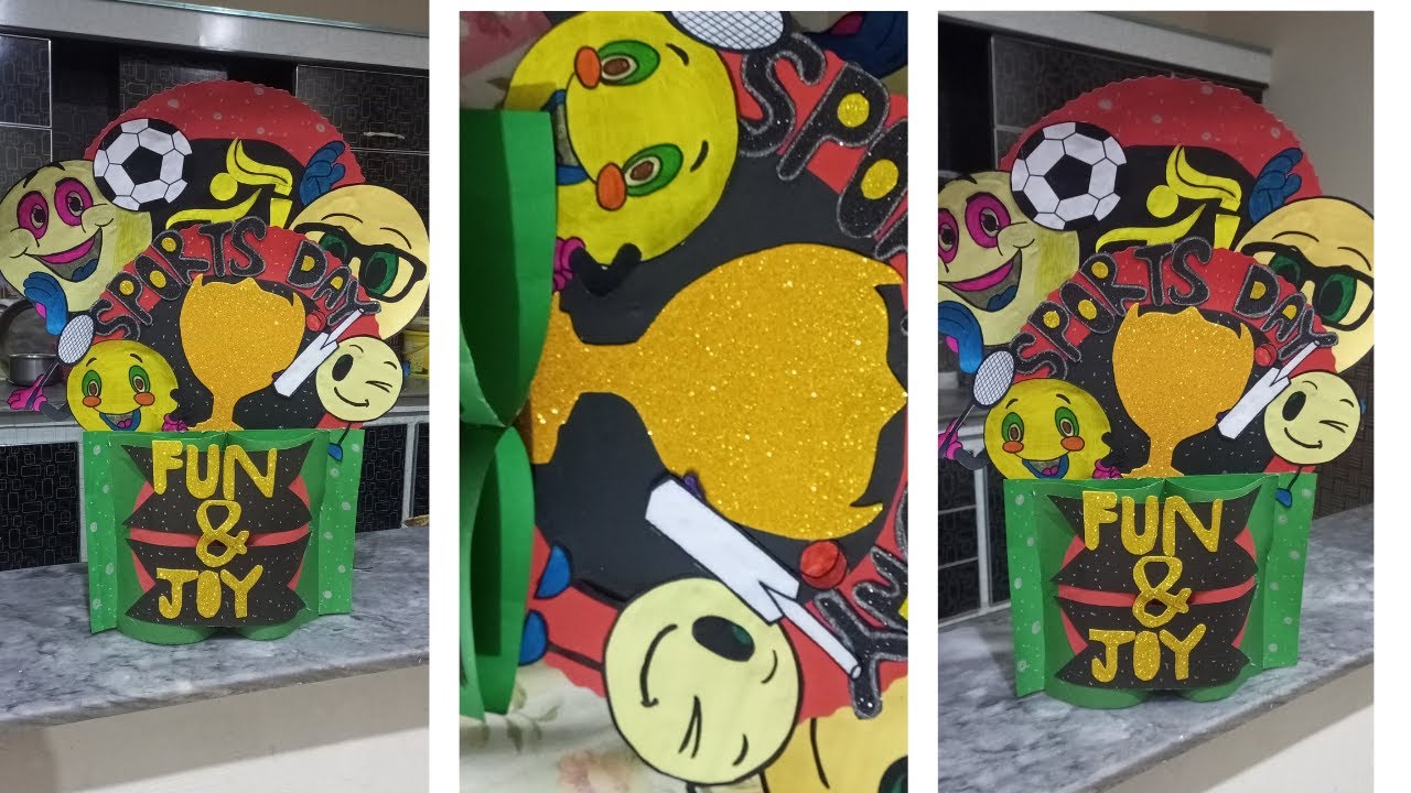how to make sports day board| sports day decoration ideas - YouTube