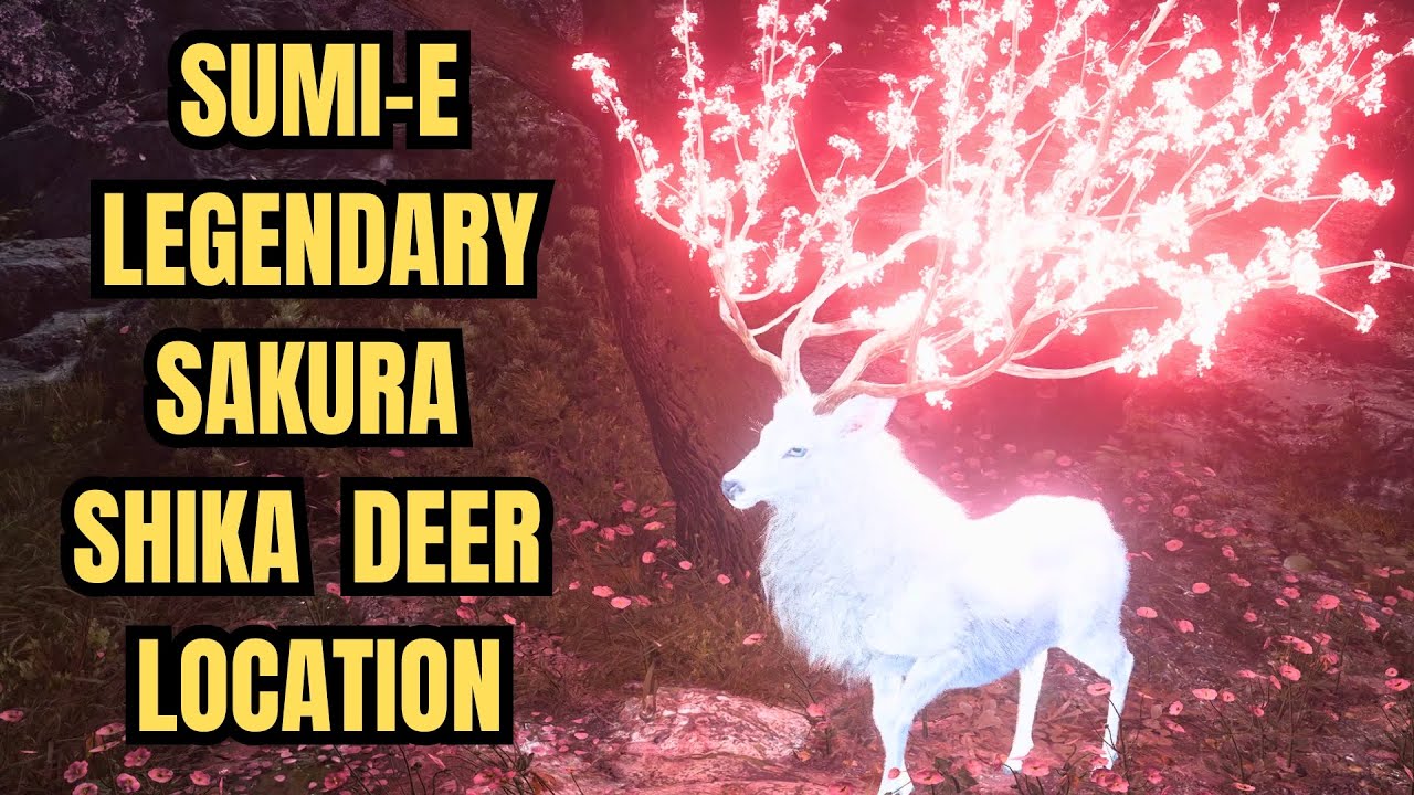 Sumi-e Legendary Sakura Shika Deer Location (Legendary Shika Deer with ...