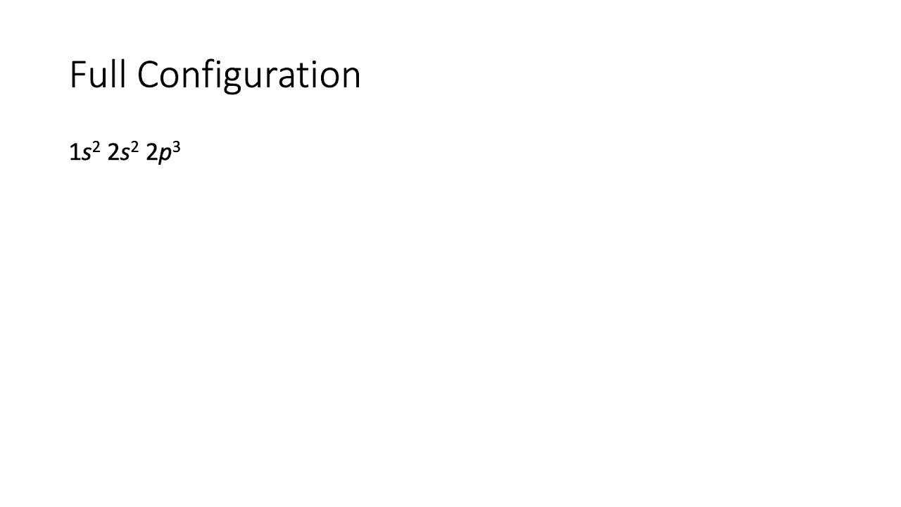 Full and Abbreviated Electron Configuration of Nitrogen N - YouTube