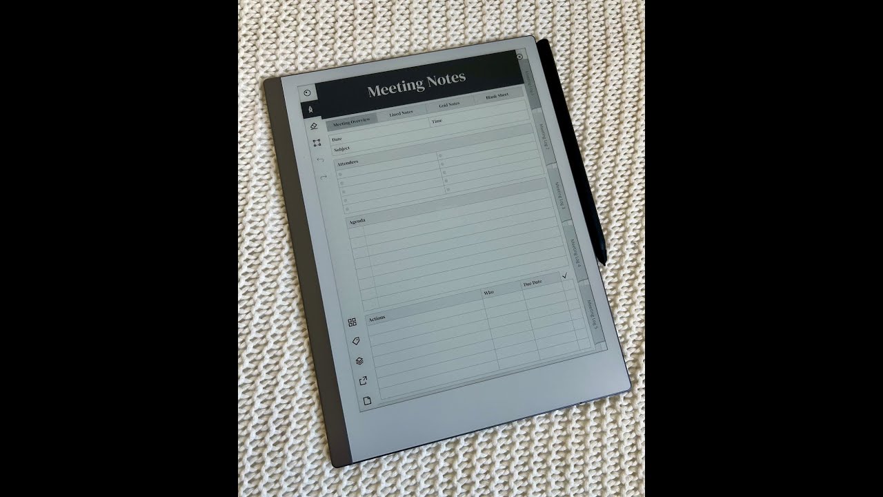 reMarkable Meeting Notes PDF Template - YouTube