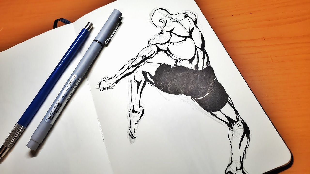 Drawing a Dynamic Action Poses and figures (Drawing Practice #2) # ...