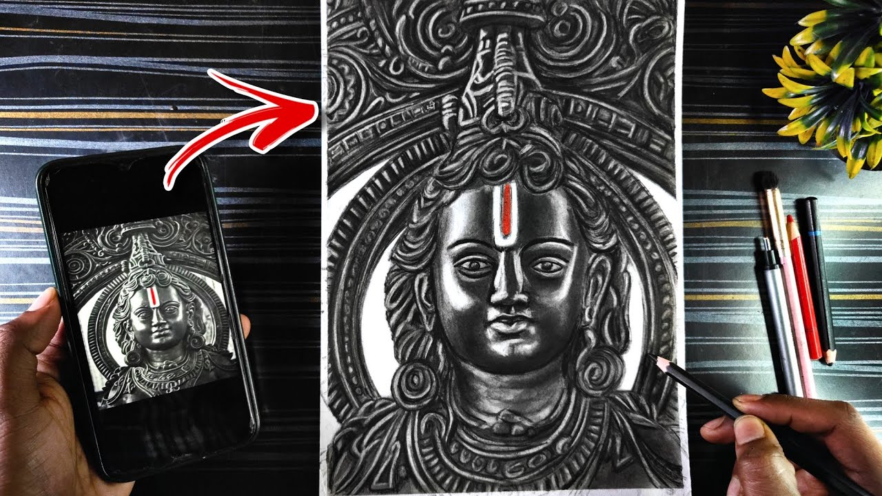 Ram Lalla Realistic😍 Drawing Tutorial, How To Draw Shree Ram Lala, Ram ...