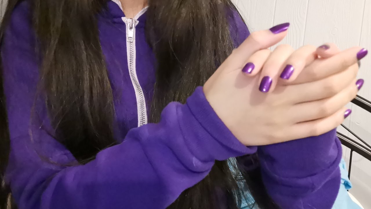 (asmr) clapping with purple nails - various speeds, some muffled ...
