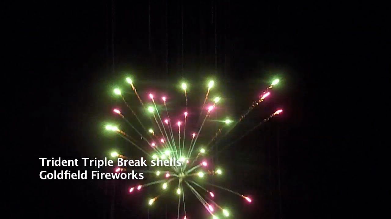 Trident Triple Break - Goldfield Fireworks - Goldfield, Nevada - YouTube