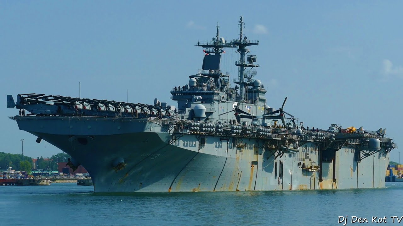 USS Kearsarge (LHD-3) in Klaipeda Port (Lithuania) - YouTube