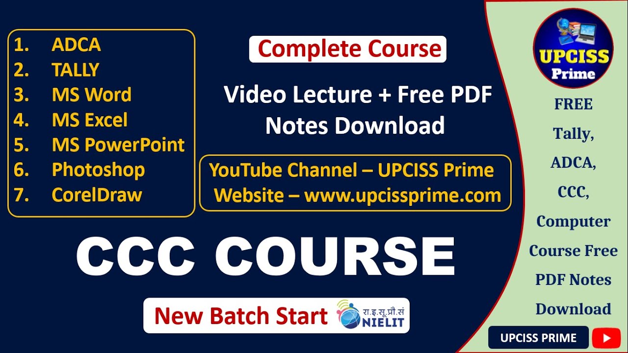 All Computer Course Full Video Lecture + Free PDF Notes Download | CCC ...
