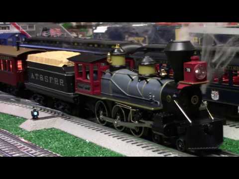 MTH Santa FE 4-6-0 Ten Wheeler Steam Engine and Overton Cars - YouTube