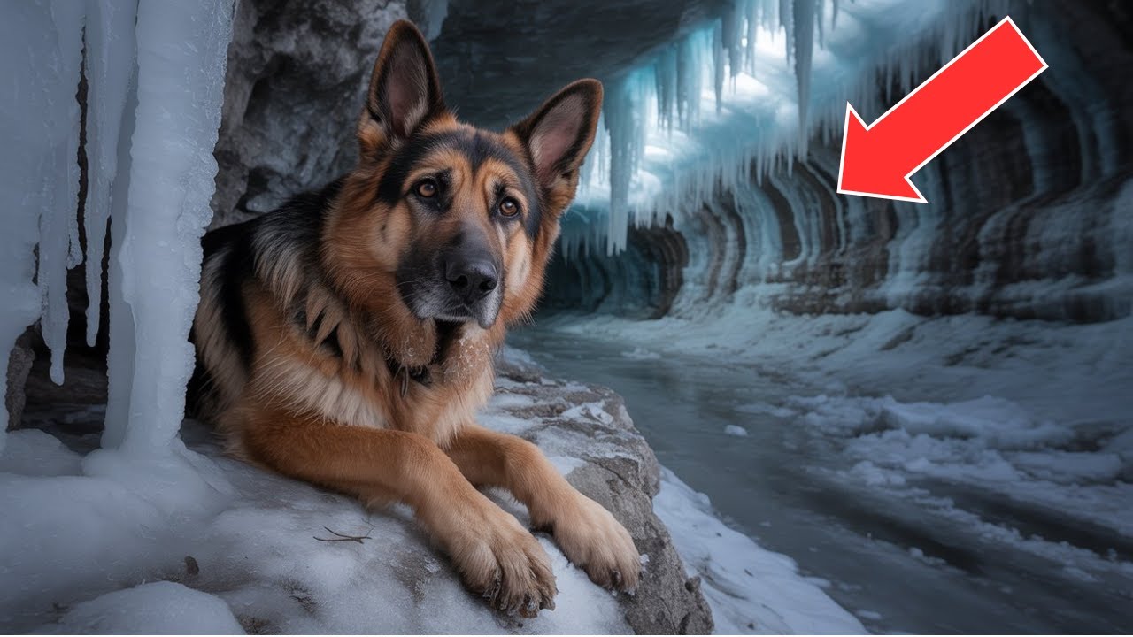 "Trapped in an Icy Cave, Dying German Shepherd Clings to Life Awaiting ...