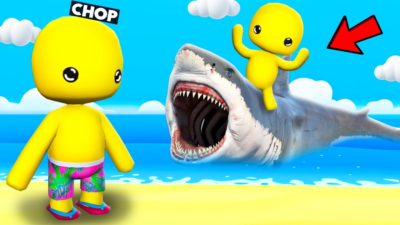 WOBBLY LIFE CHOP WAS HIDING WITH SHARKS CHALLENGE - YouTube