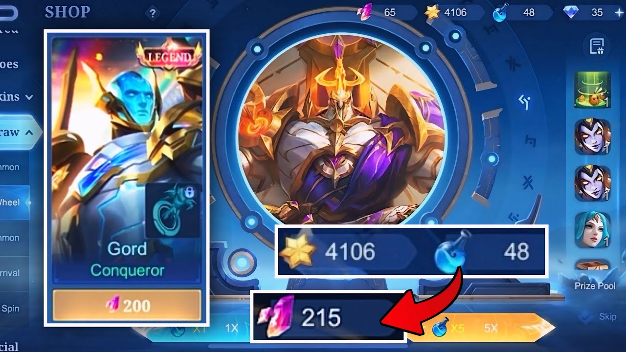 HOW MANY DRAW TO GET 200 MAGIC CORE FOR GORD CONQUEROR LEGEND SKIN 2025 ...