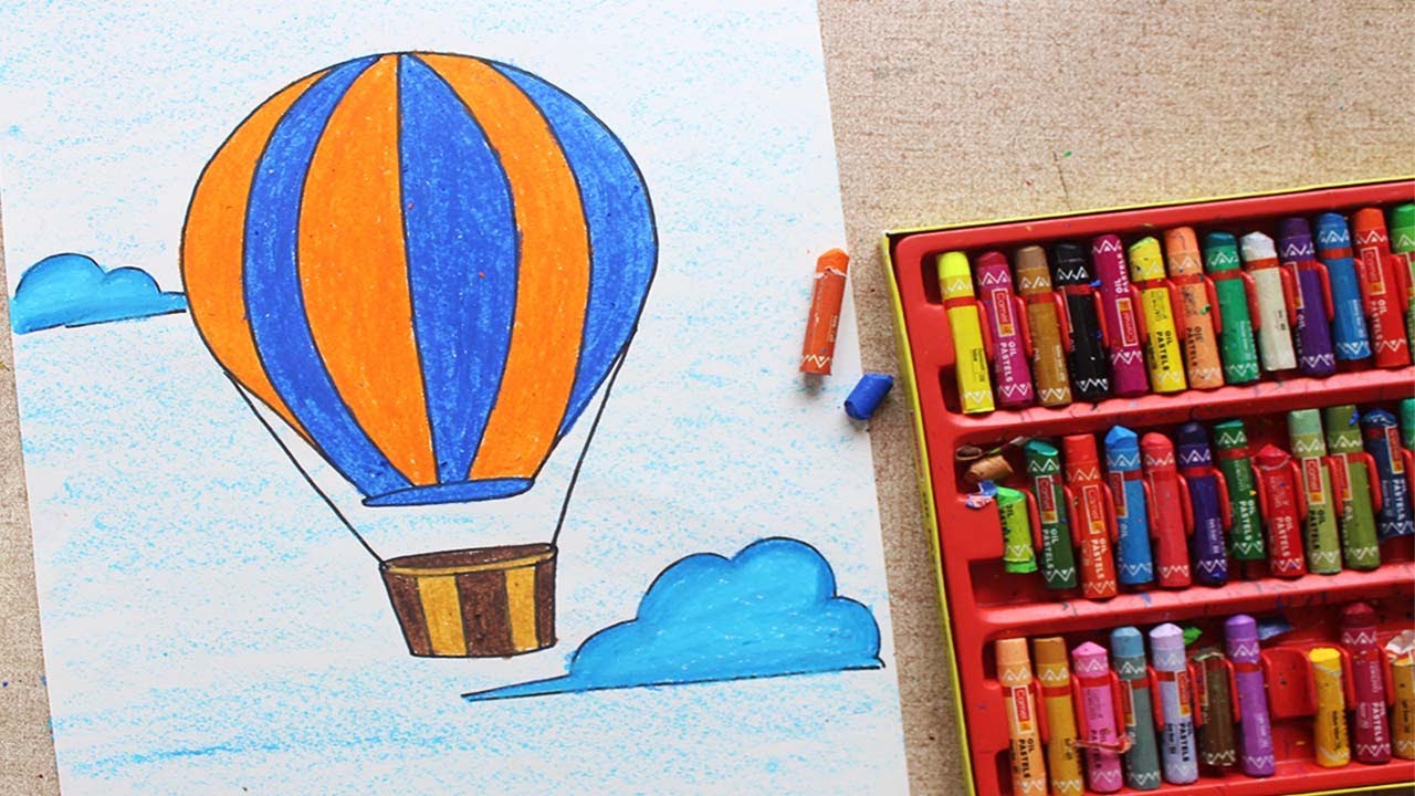 How to draw hot air balloon | Hot Air Balloon Drawing | Easy Drawing ...