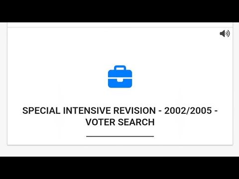 Identifying electors part and serial No from 2002 SIR roll - YouTube