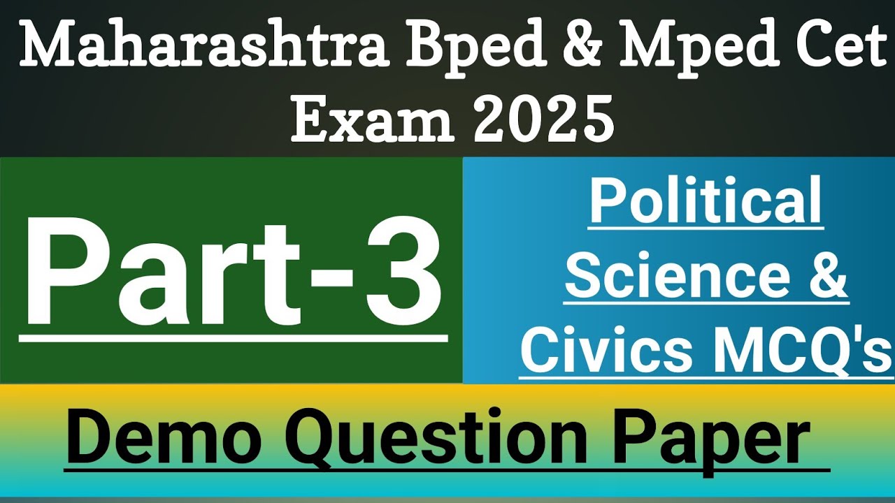 | Bped Cet 2025 Written Exam MCQ'S | Political Science & Civics | Bped ...