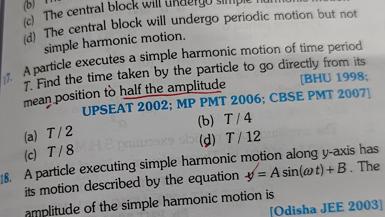 A particle execute SHM of time period T. find the time taken by ...
