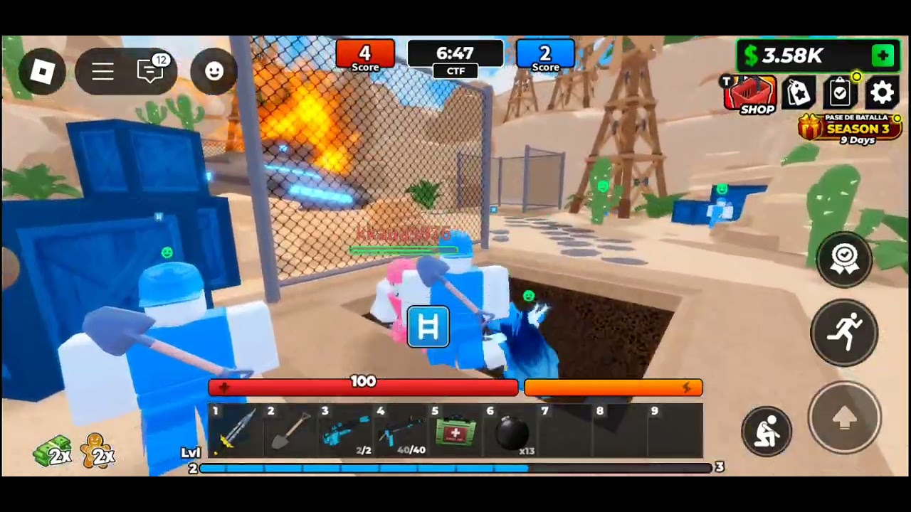 jugando a roblox flaws wars - YouTube