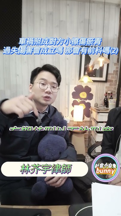車禍照成對方小擦傷瘀青 告我過失傷害會成立嗎 會有前科的問題嗎2 社會小白兔 林芥宇律師 Youtube