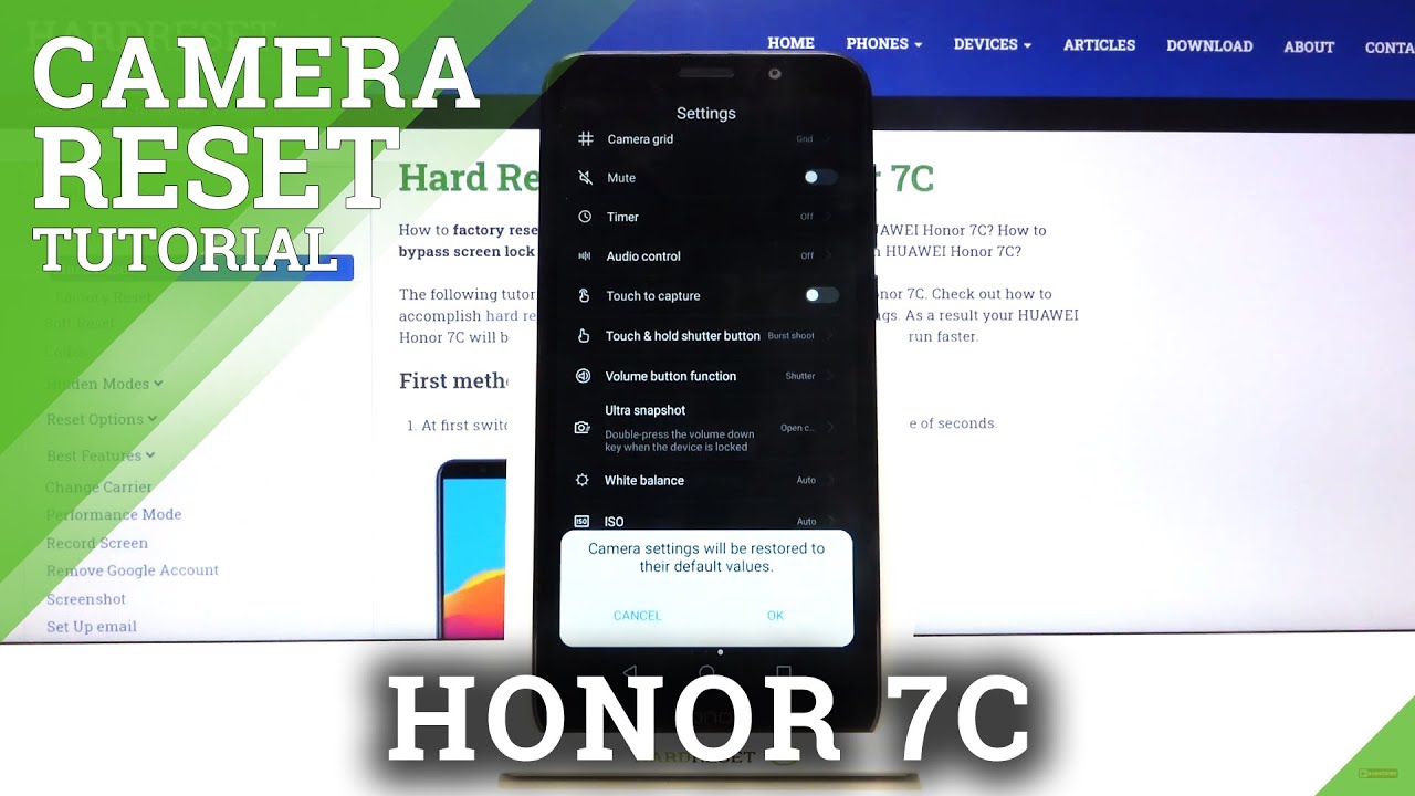 How to Reset Camera Configuration in Honor 7C - Reset Camera Settings ...