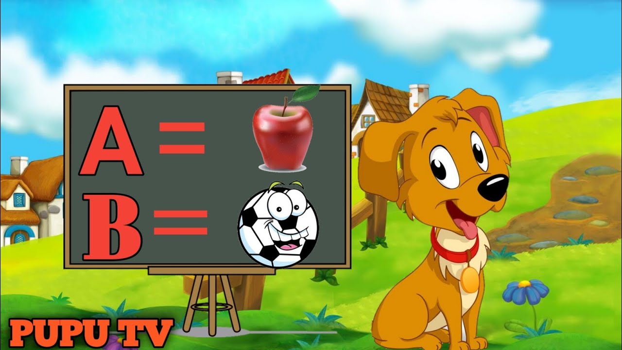 ABC song with pupu black bord-alphabet song for kids-pupu tv - YouTube
