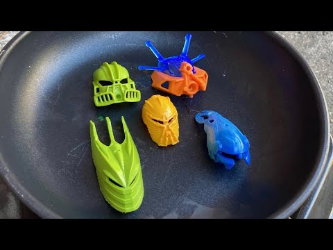 Melting LEGO BIONICLE Masks in the FRYING PAN!! - YouTube
